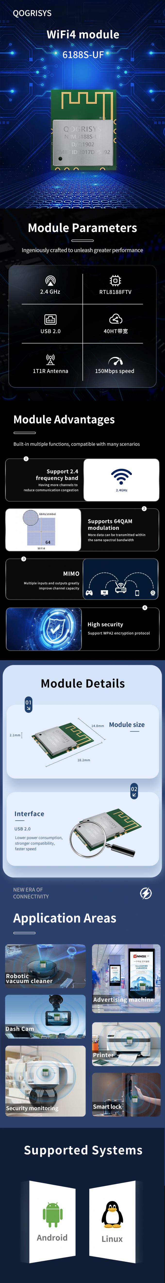 ماژول وای فای USB برد بلند RTL8188FTV با سرعت 150 مگابیت بر ثانیه با ...